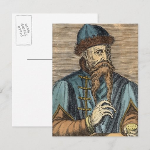 Portrait of Johannes Gutenberg 2 Postcard | Zazzle