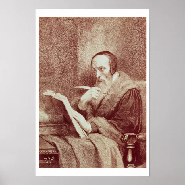 Portrait of John Calvin (1509-1564) (engraving) Poster | Zazzle