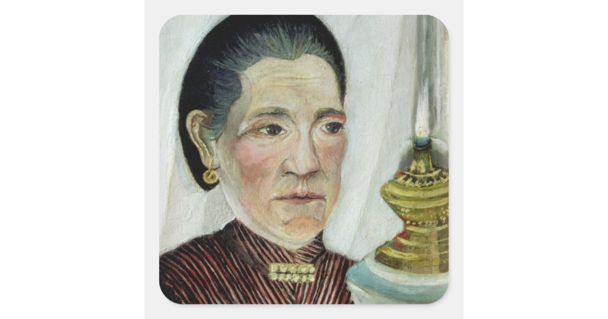 Portrait of Josephine, the artist's second wife, c Square Sticker | Zazzle