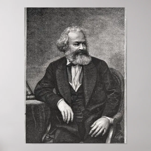 Portrait of Karl Marx 1857 Poster | Zazzle