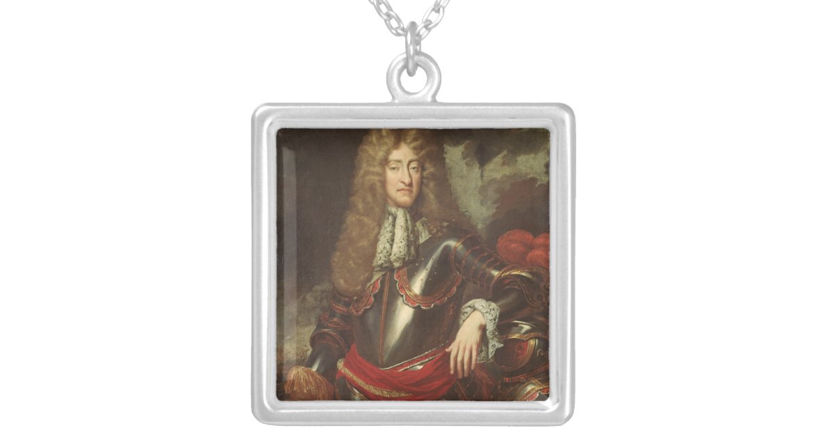 Portrait of King James II, c.1690 Silver Plated Necklace | Zazzle
