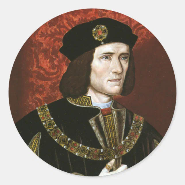 Portrait of King Richard III Classic Round Sticker | Zazzle