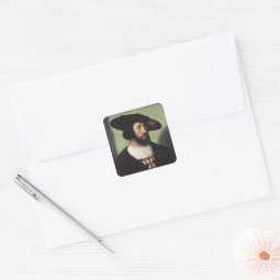 Portrait of Kristian II Square Sticker | Zazzle