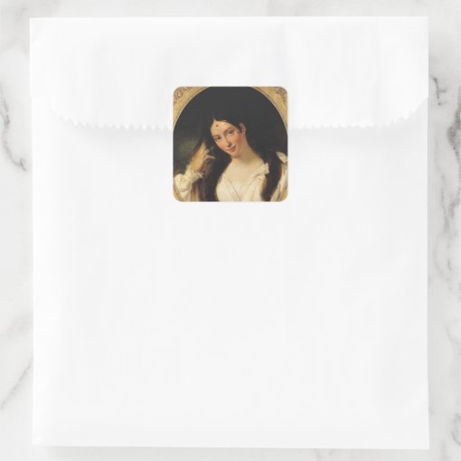 Portrait of 'La Malibran' Square Sticker | Zazzle