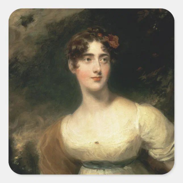 Portrait of Lady Emily Harriet Wellesley-Pole Square Sticker | Zazzle