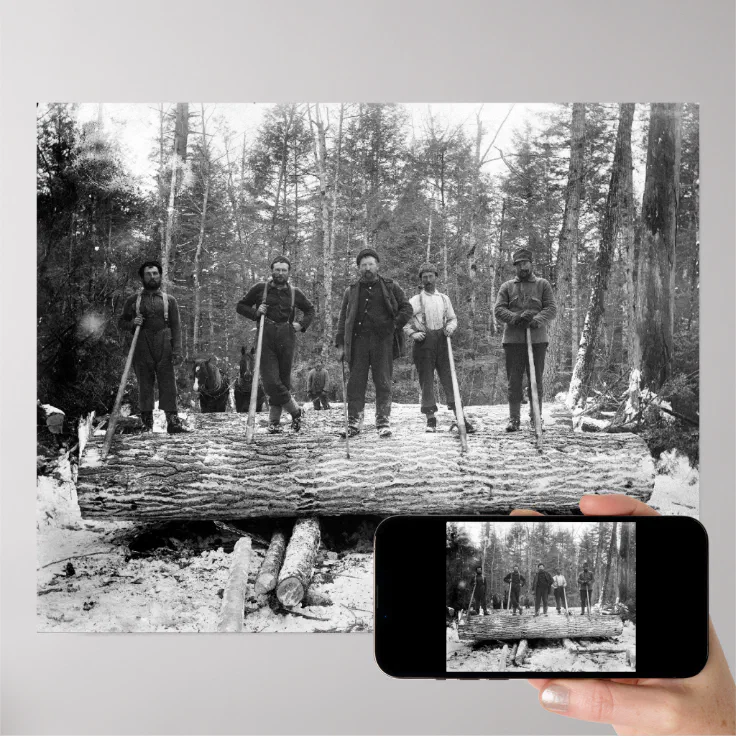 Portrait of Loggers, 1890. Vintage Photo Poster | Zazzle