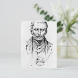 Portrait of Louis Braille Postcard | Zazzle