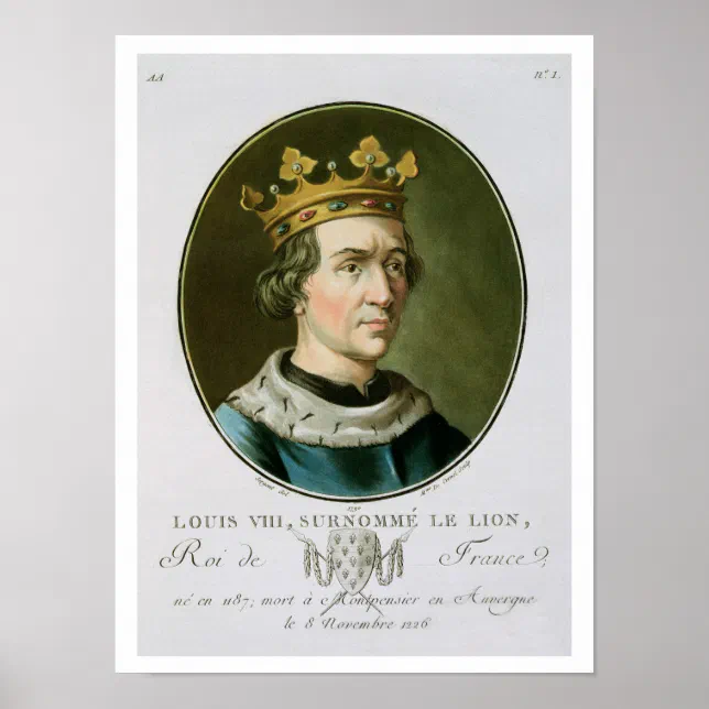 Portrait of Louis VIII, Called 'Le Lion', King of Poster | Zazzle