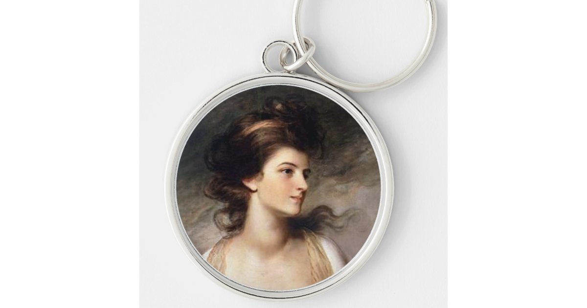 Portrait of Lovely French Lady Keychain | Zazzle