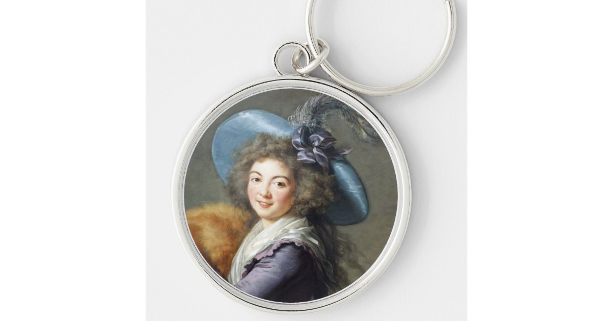 Portrait of Lovely French Lady Keychain | Zazzle