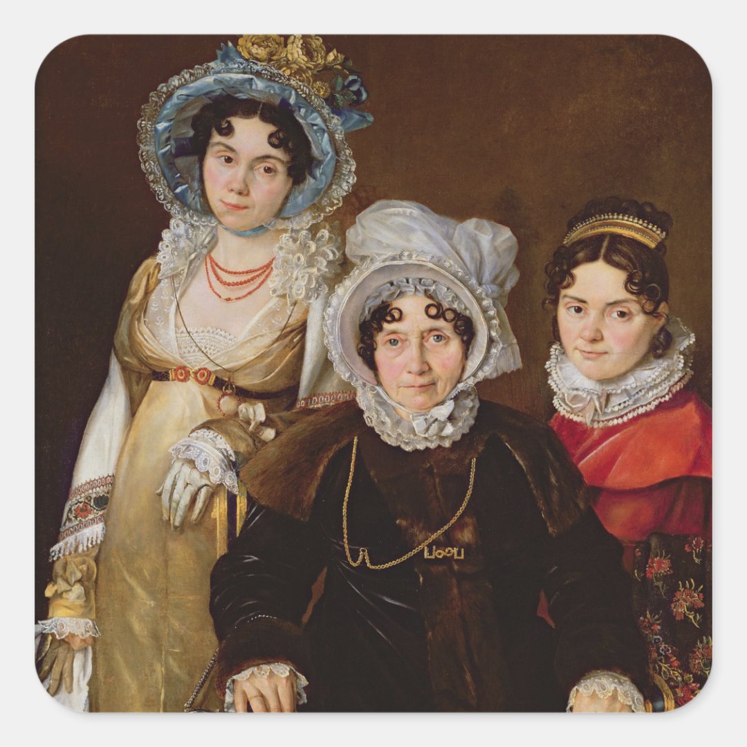Portrait of Madame de Tangry Square Sticker | Zazzle