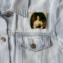 Portrait of Marianne Elisa Birch Button | Zazzle