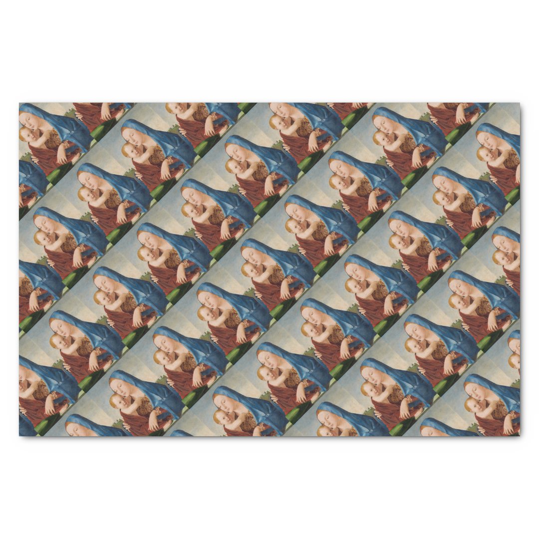 Portrait of Mary Holding Baby Jesus Tissue Paper | Zazzle