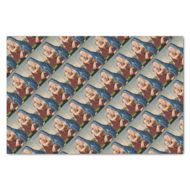 Portrait of Mary Holding Baby Jesus Tissue Paper | Zazzle