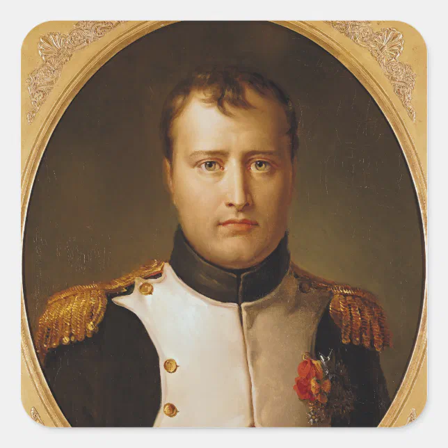 Portrait of Napoleon in Uniform Square Sticker | Zazzle