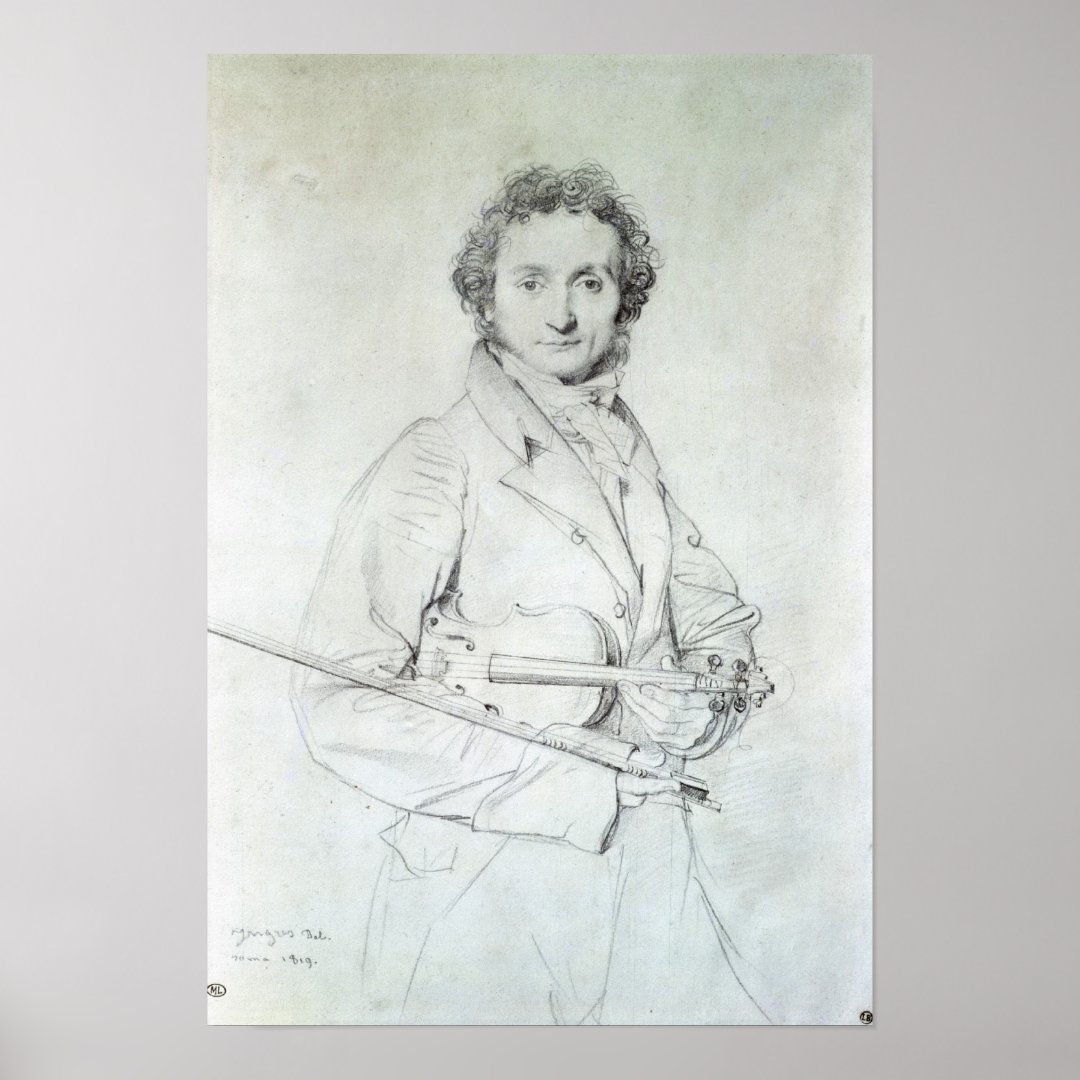 Portrait of Niccolo Paganini 1819 Poster | Zazzle