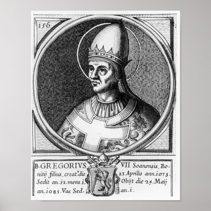 Portrait of Pope Gregory VII Poster | Zazzle