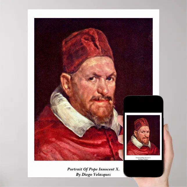 Portrait Of Pope Innocent X. By Diego Velazquez Poster | Zazzle