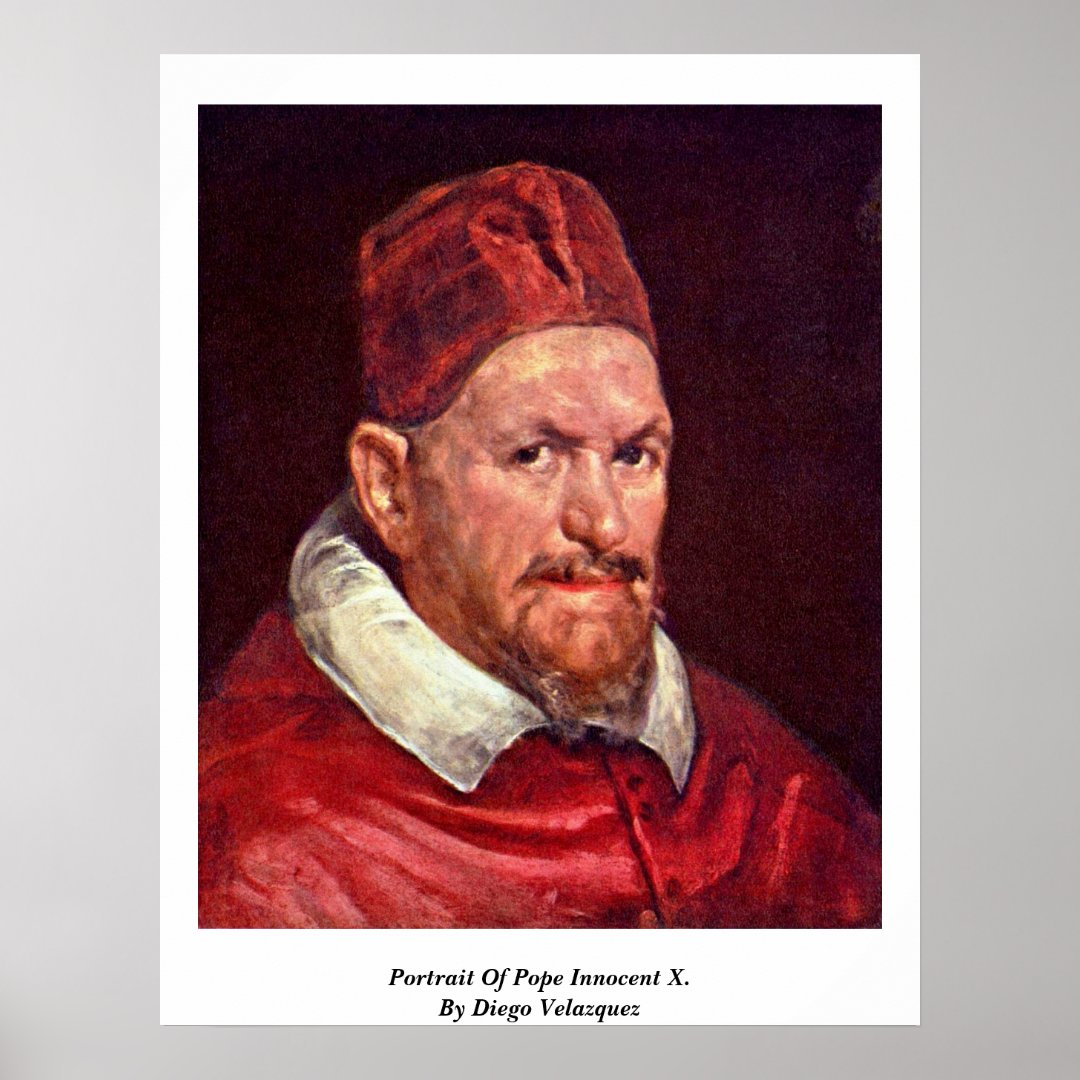Portrait Of Pope Innocent X. By Diego Velazquez Poster | Zazzle