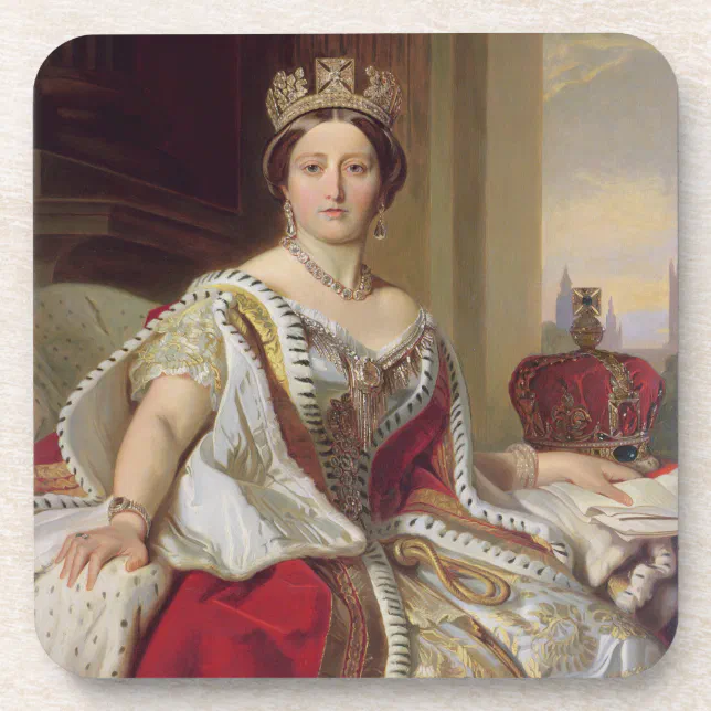 Portrait of Queen Victoria (1819-1901) 1859 (oil o Drink Coaster | Zazzle