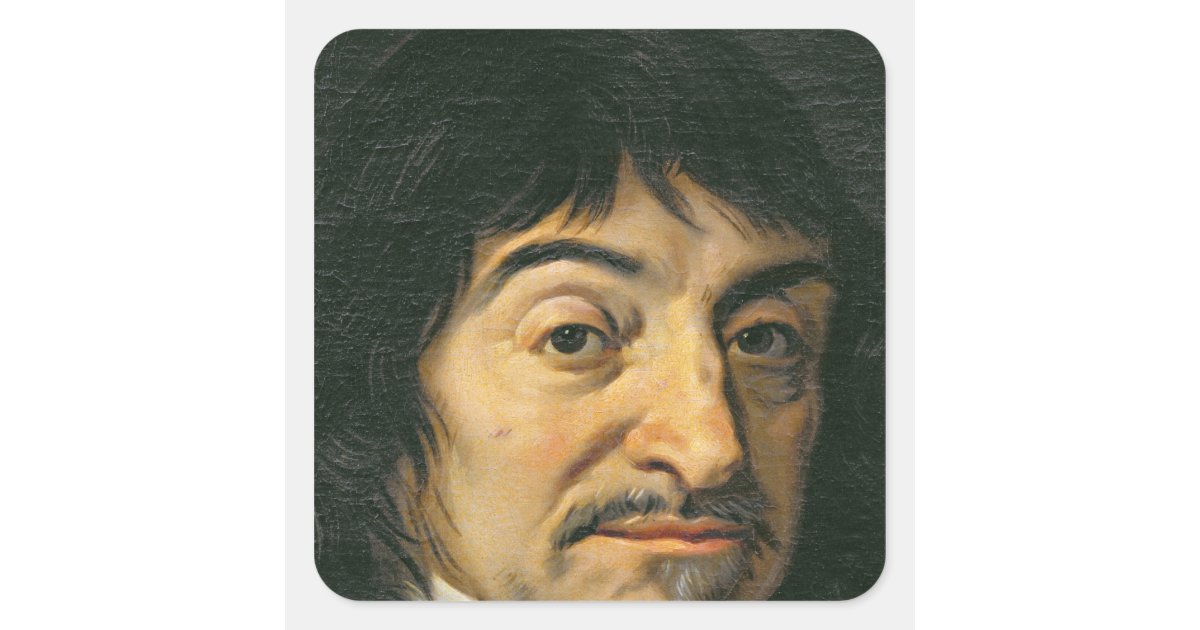 Portrait of Rene Descartes c.1649 Square Sticker | Zazzle