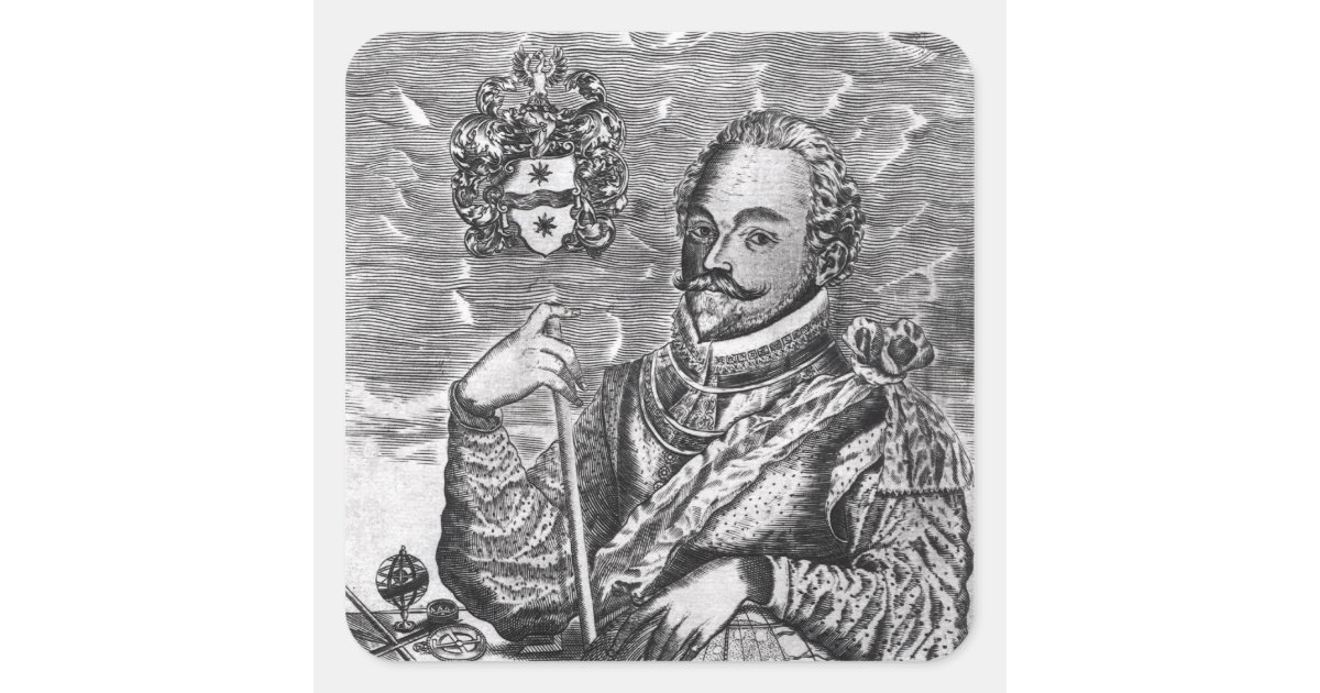 Portrait of Sir Francis Drake Square Sticker | Zazzle