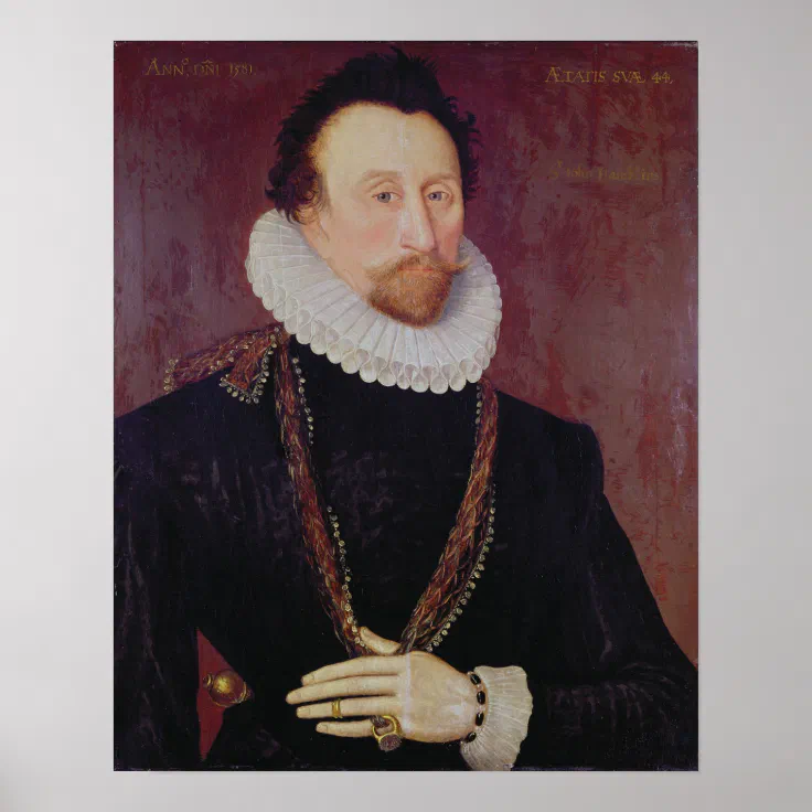 Portrait of Sir John Hawkins 1581 Poster | Zazzle