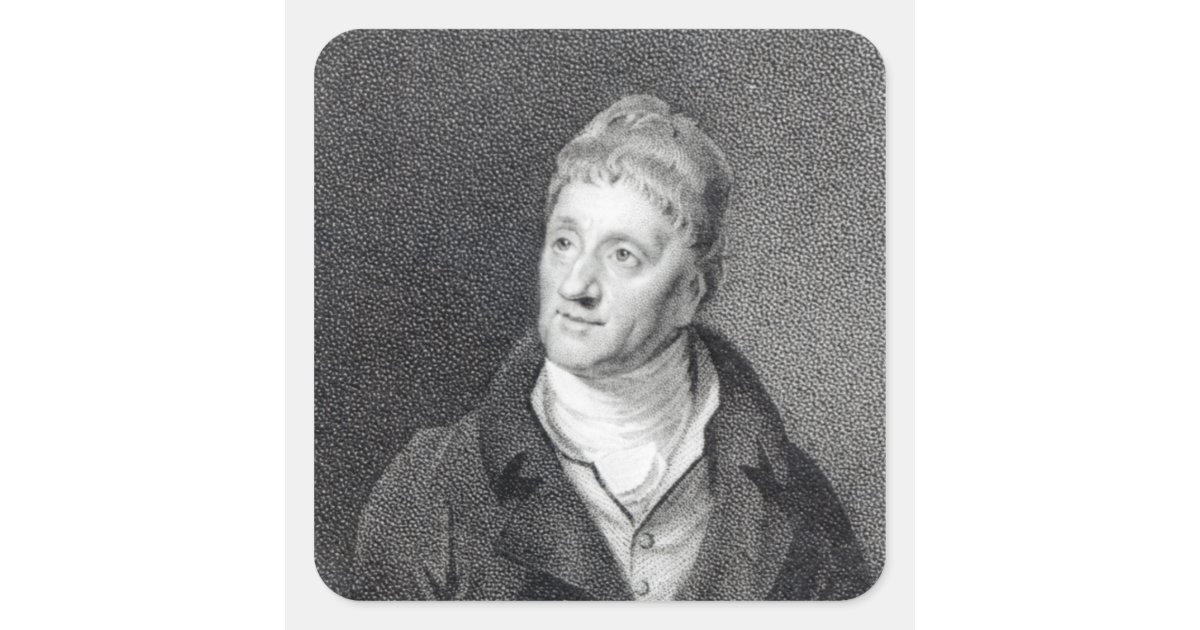 Portrait of Sir John Soane Square Sticker | Zazzle
