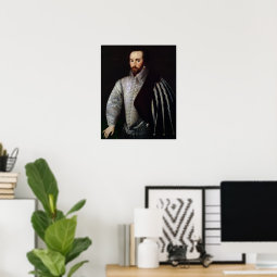 Portrait of Sir Walter Raleigh 1588 Poster | Zazzle