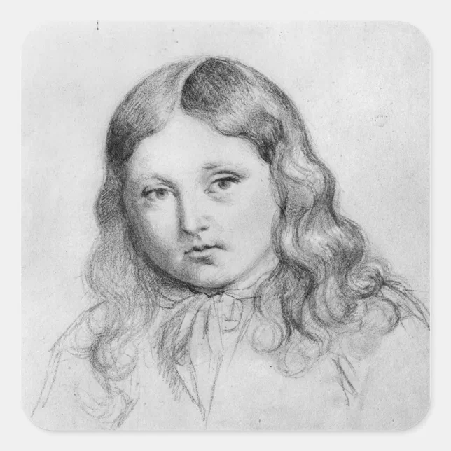 Portrait of Solange Sand Square Sticker | Zazzle