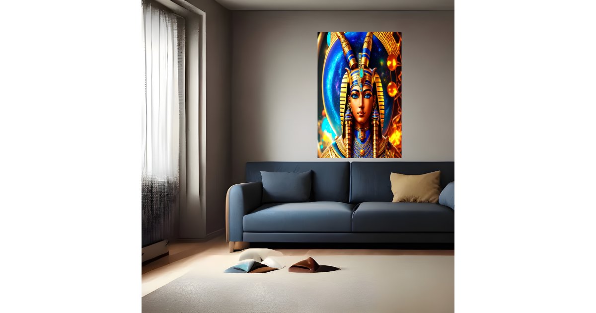 Portrait of the Egyptian God Osiris | AI Art Poster | Zazzle