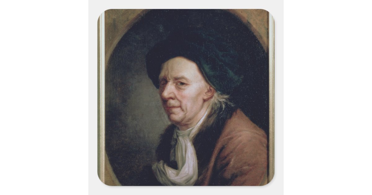 Portrait of the Mathematician Leonard Euler Square Sticker | Zazzle