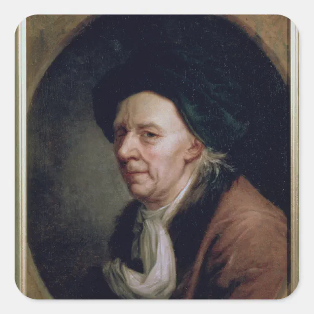 Portrait of the Mathematician Leonard Euler Square Sticker | Zazzle