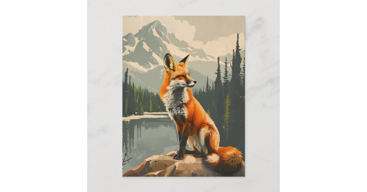 Portrait of the Red Fox Postcard | Zazzle