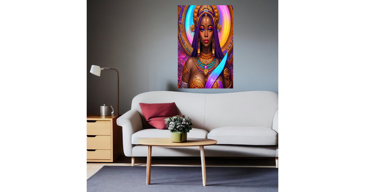 Portrait of the Yoruba Goddess Yewa | AI Art Poster | Zazzle