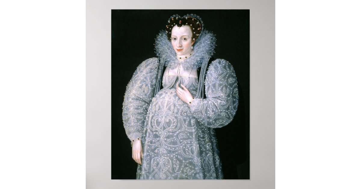 Portrait of Unknown Lady c.1595 Fine Art Poster | Zazzle