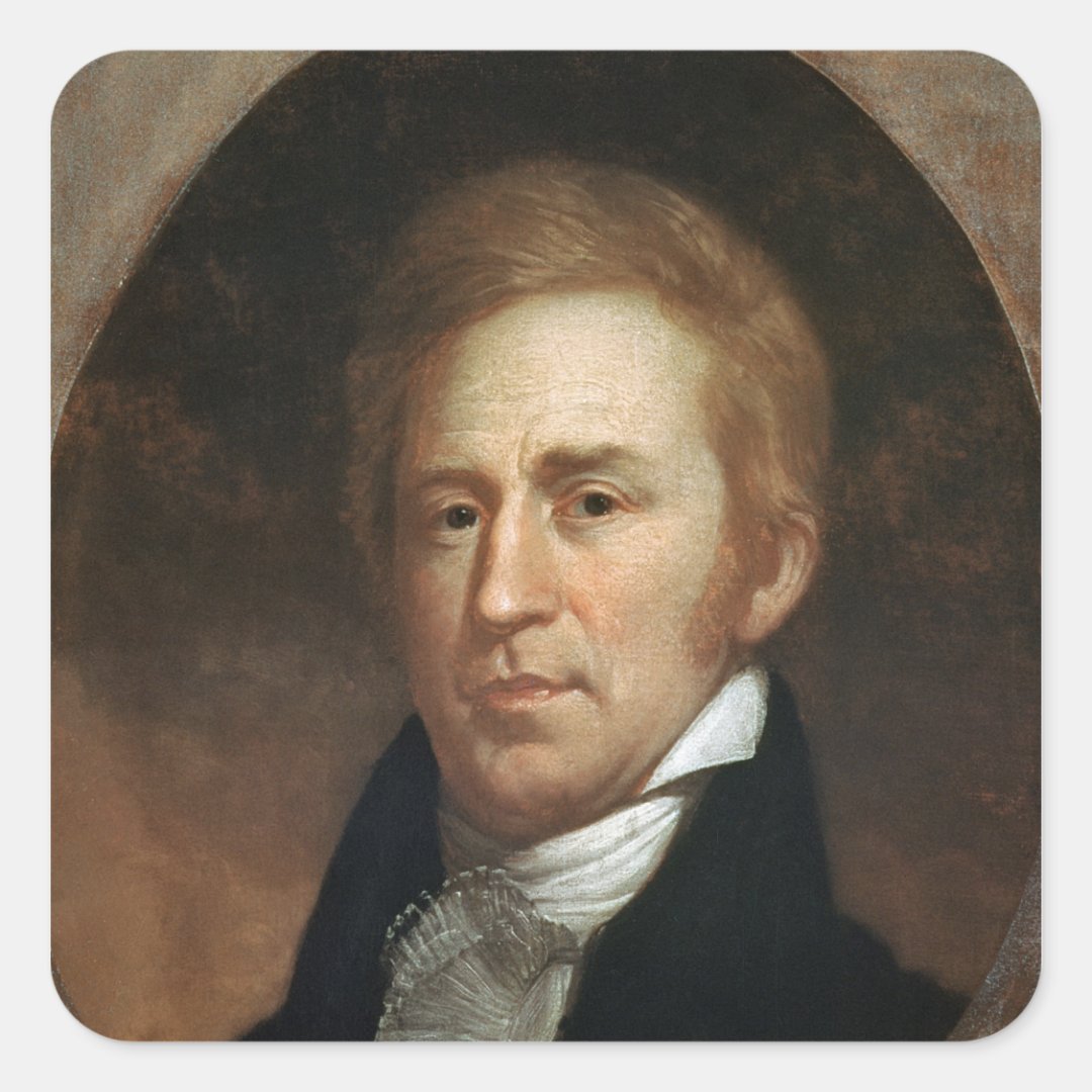 Portrait of William Clark, c.1807 Square Sticker | Zazzle