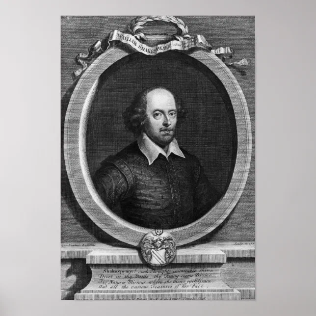 Portrait of William Shakespeare 1719 Poster | Zazzle