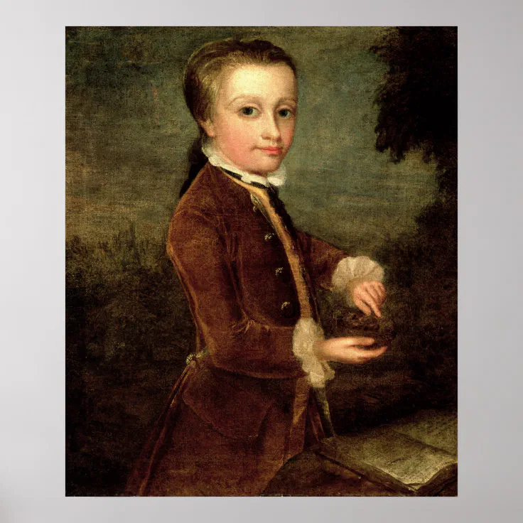 Portrait of Wolfgang Amadeus Mozart aged Poster | Zazzle