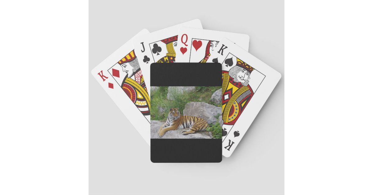 Portrait photo of a Siberian tiger Poker Cards | Zazzle