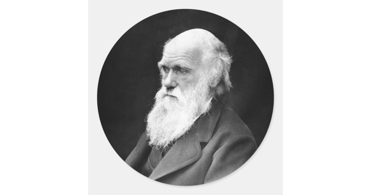 Portrait Photo of Charles Darwin Classic Round Sticker | Zazzle