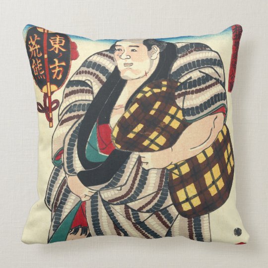 Portrait Sumo Wrestler 1847 Throw Pillow | Zazzle.com