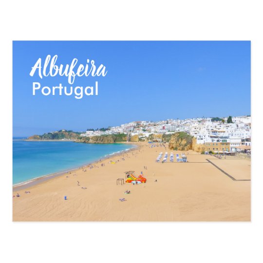 Portugal Albufeira Beach in the Algarve Postcard | Zazzle.com