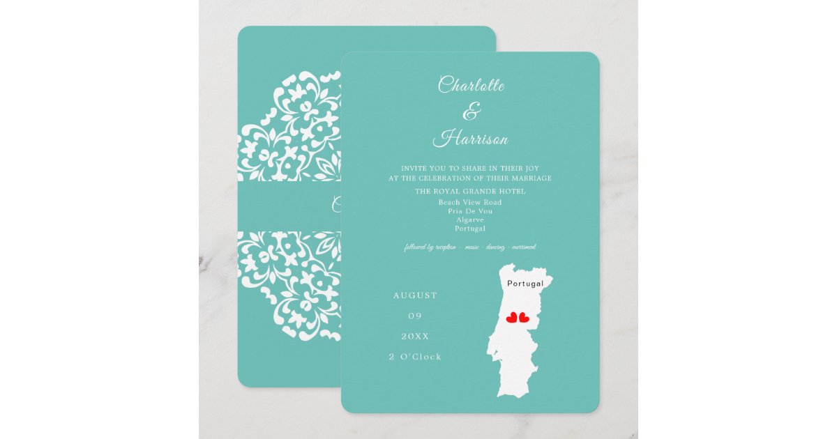 Portugal Destination Wedding Invitation | Zazzle