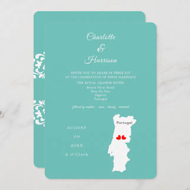 Portugal Destination Wedding Invitation | Zazzle