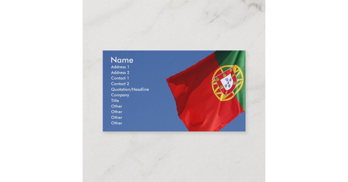 Portugal flag business card | Zazzle