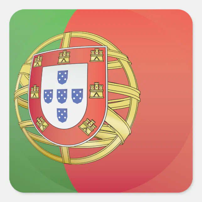 Portugal Flag Coat of Arms Portuguese Crest Square Sticker | Zazzle