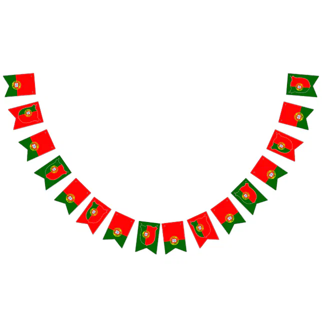 Portugal Flag Escutcheon Red Green Bunting Flags | Zazzle