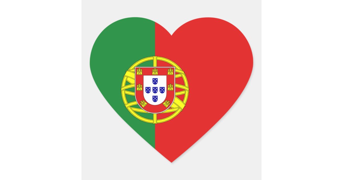 Portugal Flag Heart Sticker | Zazzle