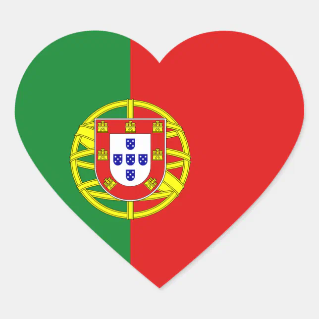 Portugal Flag Heart Sticker | Zazzle